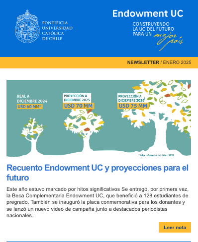 Newsletter enero 2025 - Endowment UC